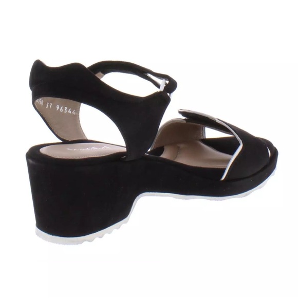 BeautiFeel | Shoes | Beautifeel Emma Black Suede Heel Sandals Msrp 395 ...